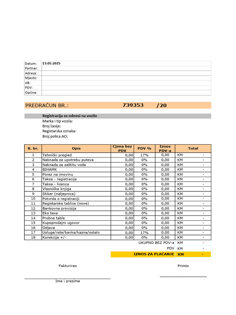Predračun 1 | PDF