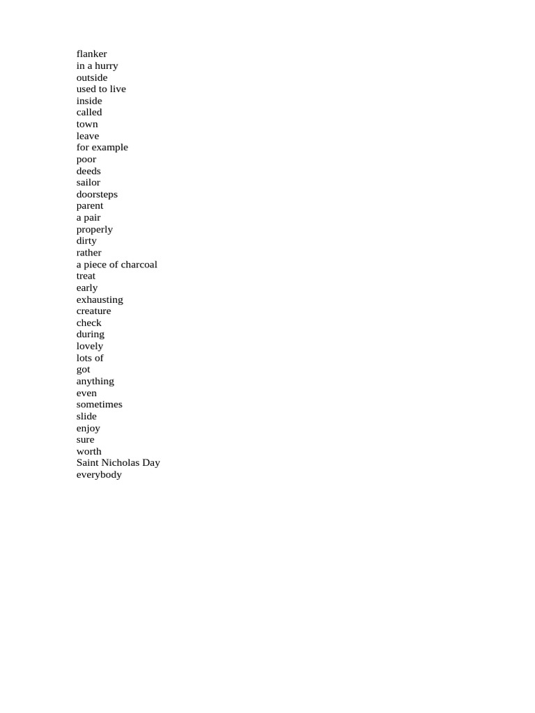 Vocabulary List for Everyday Use | PDF