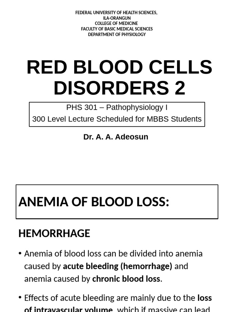 Red Blood Cells Disorders 2 | PDF | Anemia | Red Blood Cell