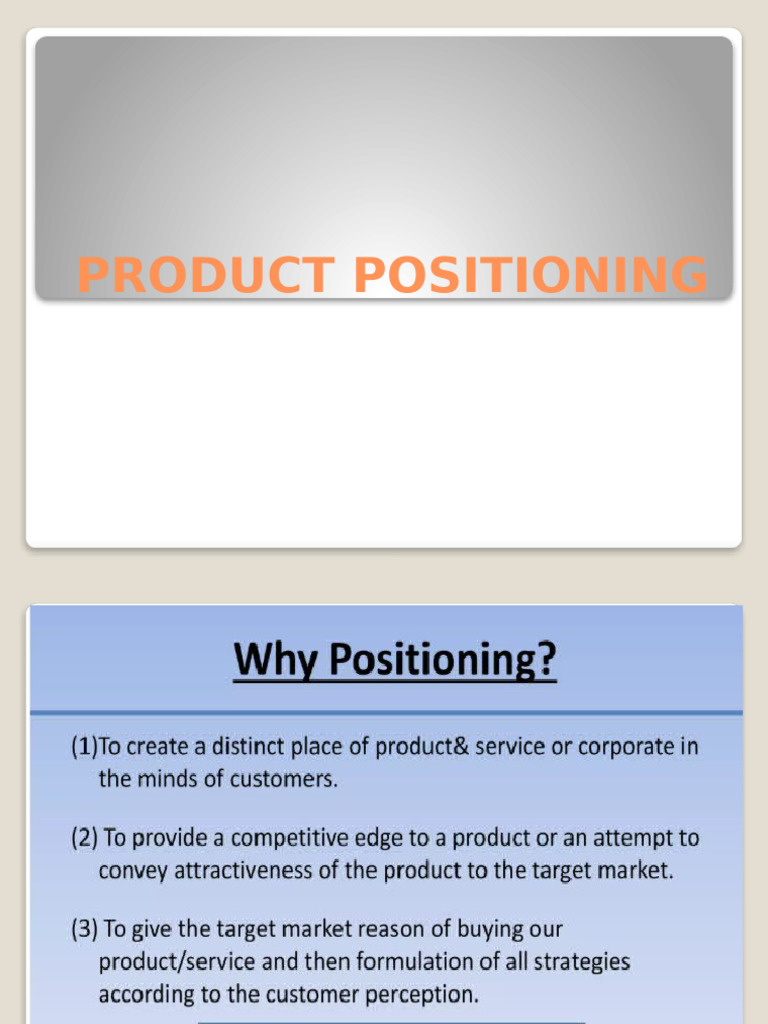 Product Positioning | PDF