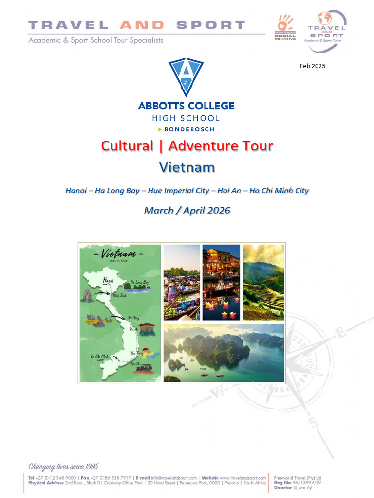Abbotts College Rondebosch - Vietnam 2026 | PDF | Vietnam | Ho Chi Minh ...