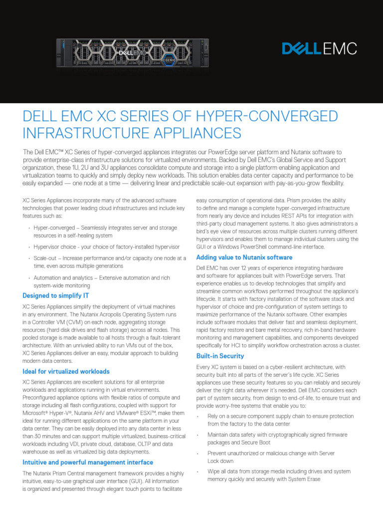 Dell EMC Xc-Appliance-Spec-Sheet-120718 | PDF | Solid State Drive ...