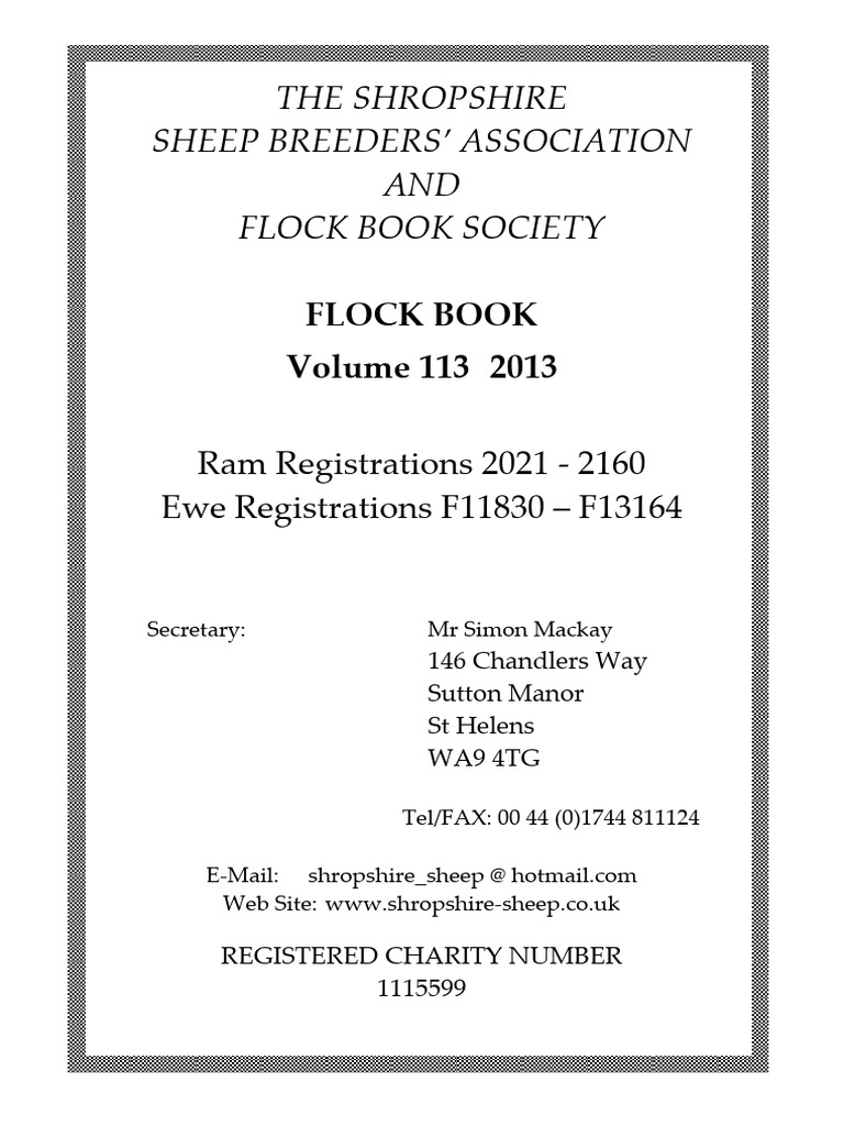 Flock Book 2013 Webs | PDF | Breeding | Caprids