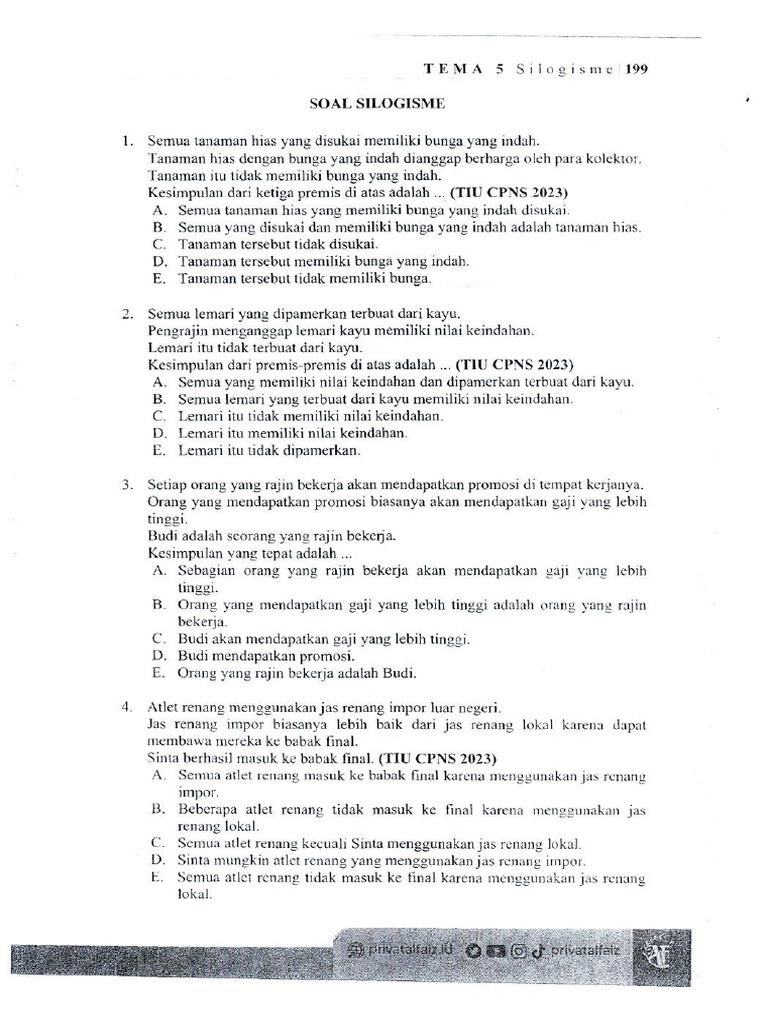 Soal Silogisme | PDF