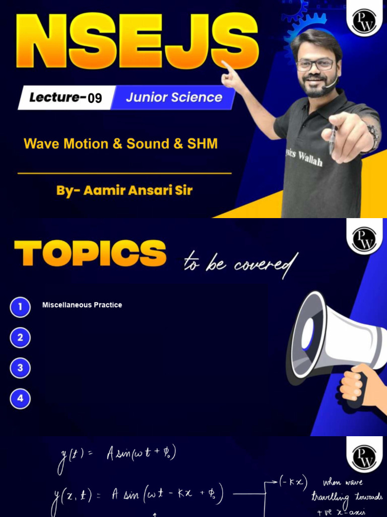 Wave Motion & Sound & SHM 09 _ Class Notes __ NSEJS Batch 2024 | PDF