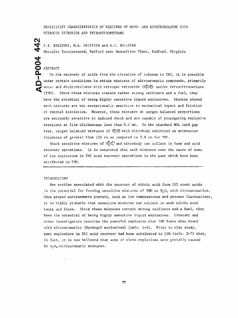 ADP004442 Sensitivity Characteristics of Mixtures of Mono - and ...
