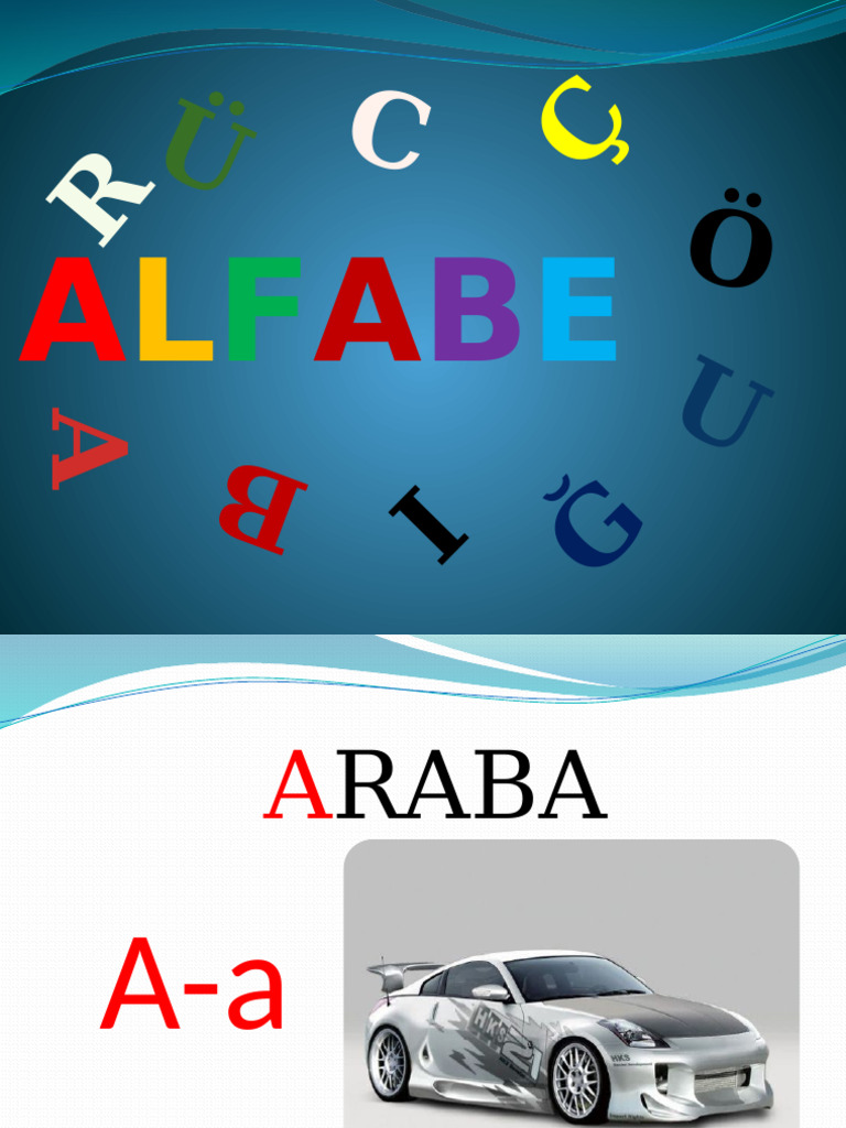 Alfabe Kelimelerle Öğretim Slaytı | PDF