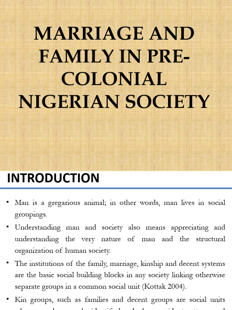 Marriage and Family in Pre-Colonial | PDF | Family | Marriage