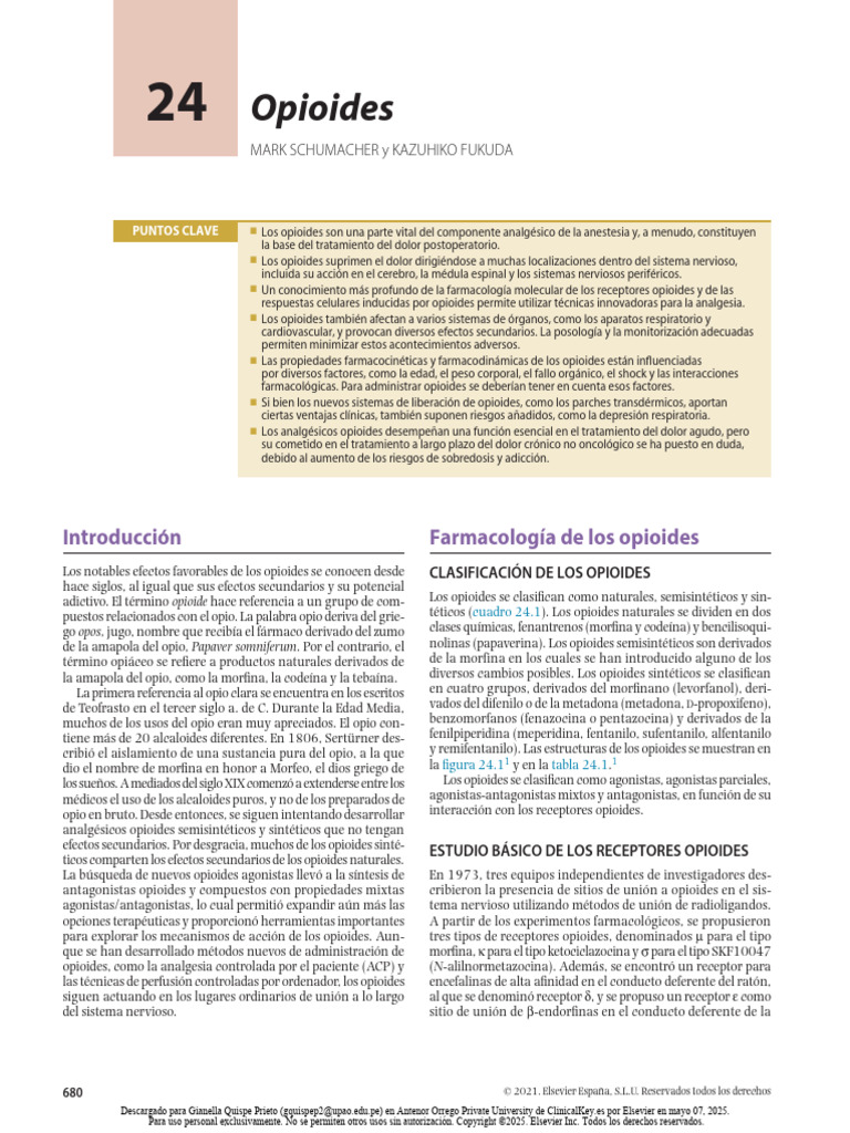 Cap 24 Opioides | PDF | Opioide | Analgésico