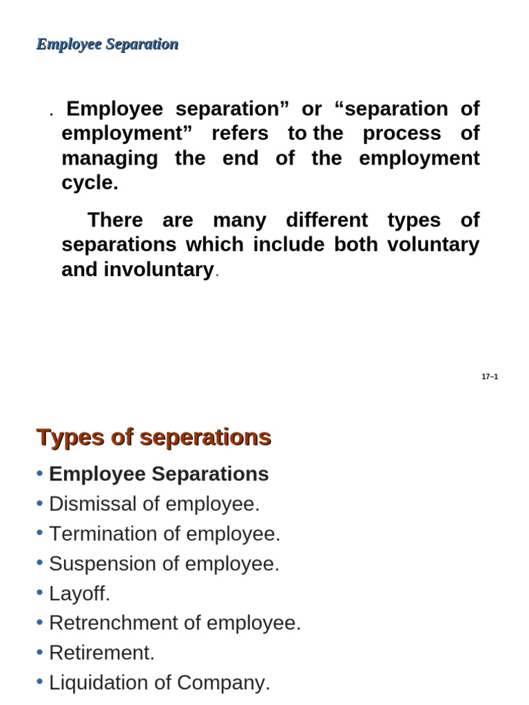 Employee Seperation | PDF | Layoff | Employment