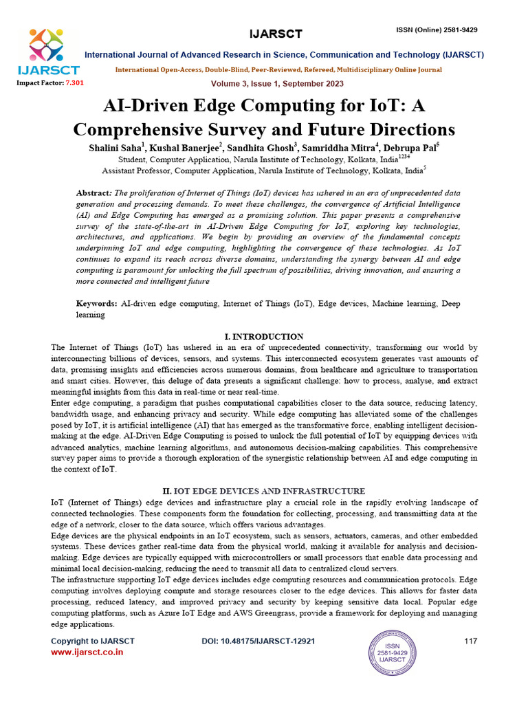 AI_Driven_Edge_Computing_for_IoT_A_Compr | PDF | Internet Of Things | Artificial Intelligence