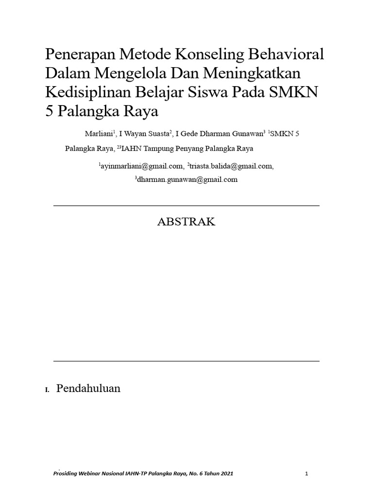 Penerapan Metode Konseling Behavioral | PDF