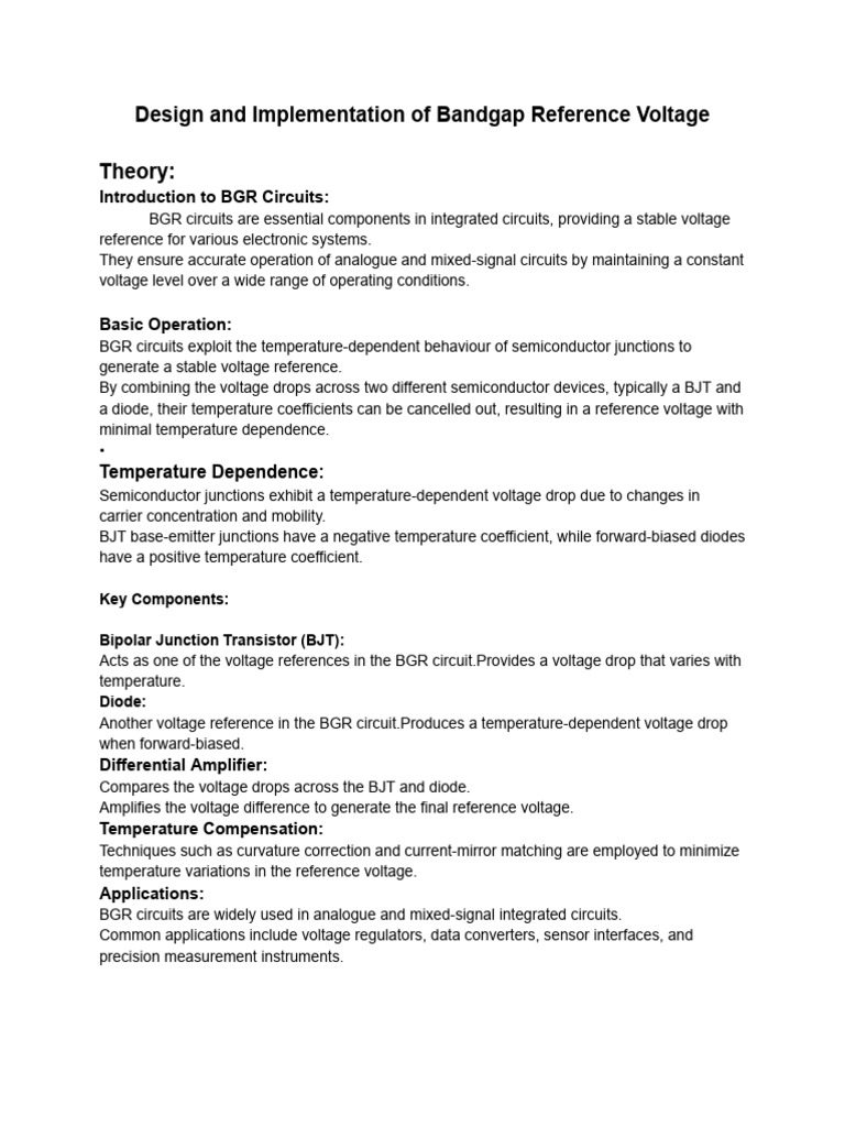 Bandgap Reference Voltage | PDF