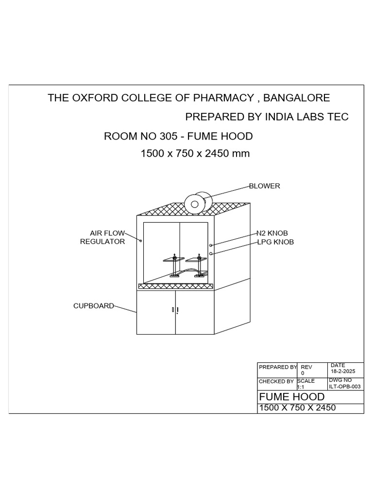 Fume Hood Specifications - Room 305 | PDF