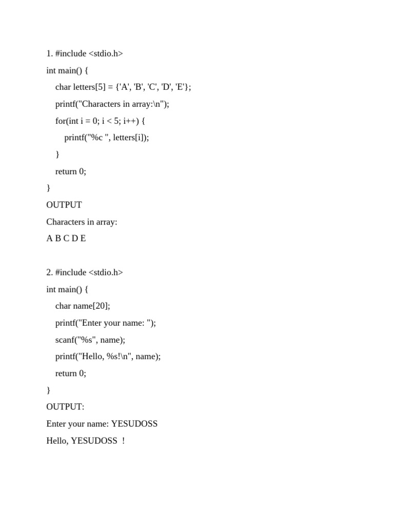 Char String Example Program | PDF | Mathematical Objects | Computer Science