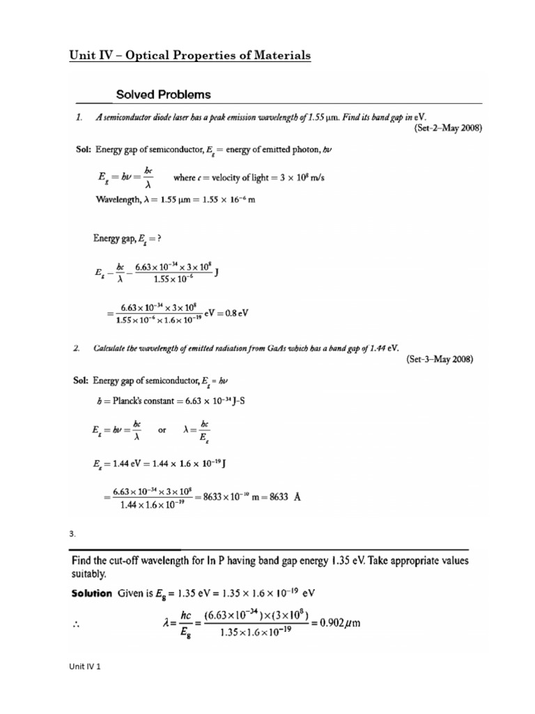 Unit IV - Solved Numerical Problems | PDF
