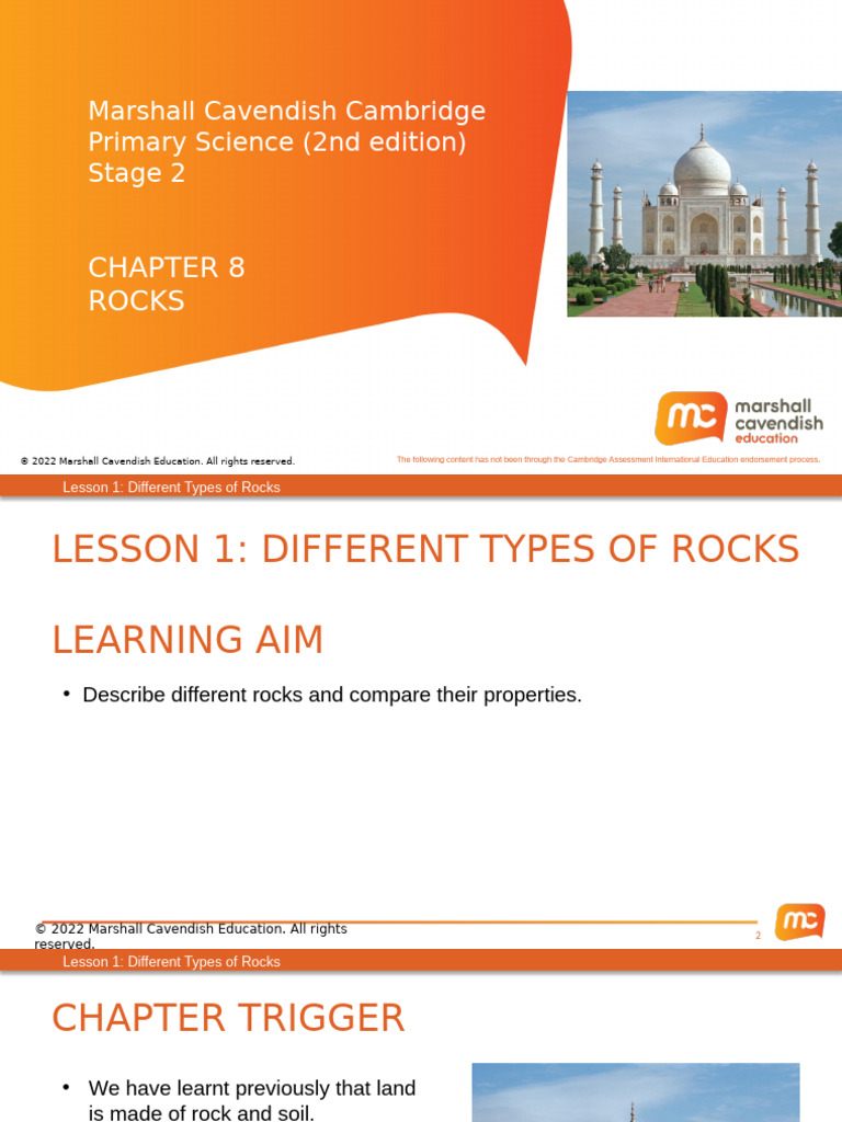 MCE Cambridge Primary Science 2E Stage2 PPT C08 | PDF | Rock (Geology) | Natural Materials