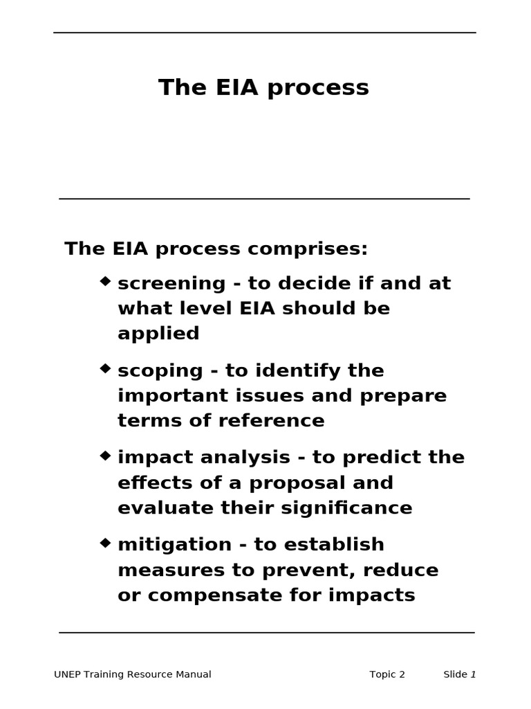 02.Topic2 EIA Process | PDF | Environmental Impact Assessment | United Nations Environment Programme