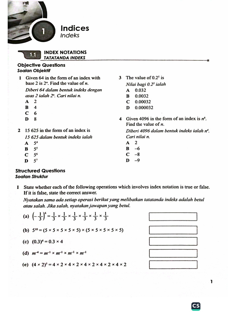 f3 Math's Chap 1.1 Exe | PDF