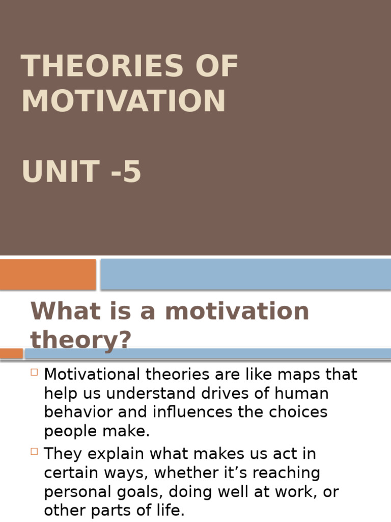 Understanding Motivation Theories | PDF | Self Efficacy | Motivational