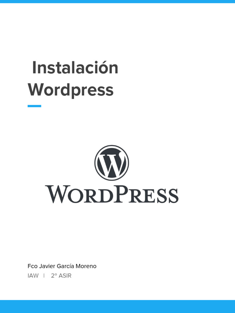 Fco Javier García Moreno-Instalación Wordpress LAMP | PDF | Servidor HTTP Apache | Word Press