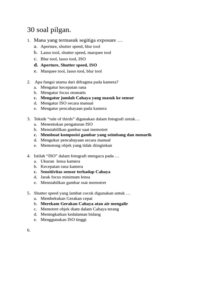 30 Soal Pilgan | PDF