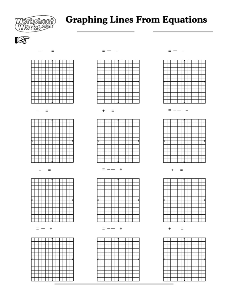 WorksheetWorks Graphing Lines From Equations 1 | PDF