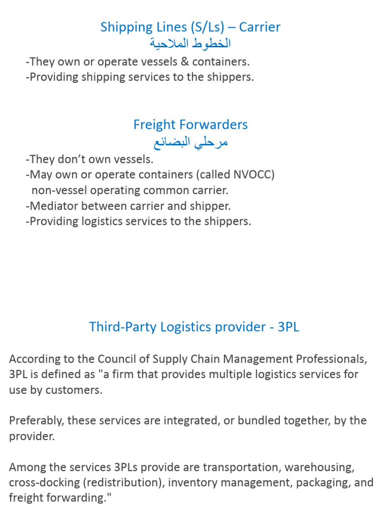 13-Shipping lines & Freight Forwarders | PDF | Logistics | Supply Chain ...