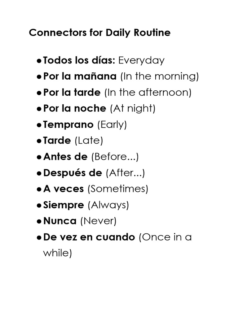 Mi Rutina Diria - Daily Routine | PDF