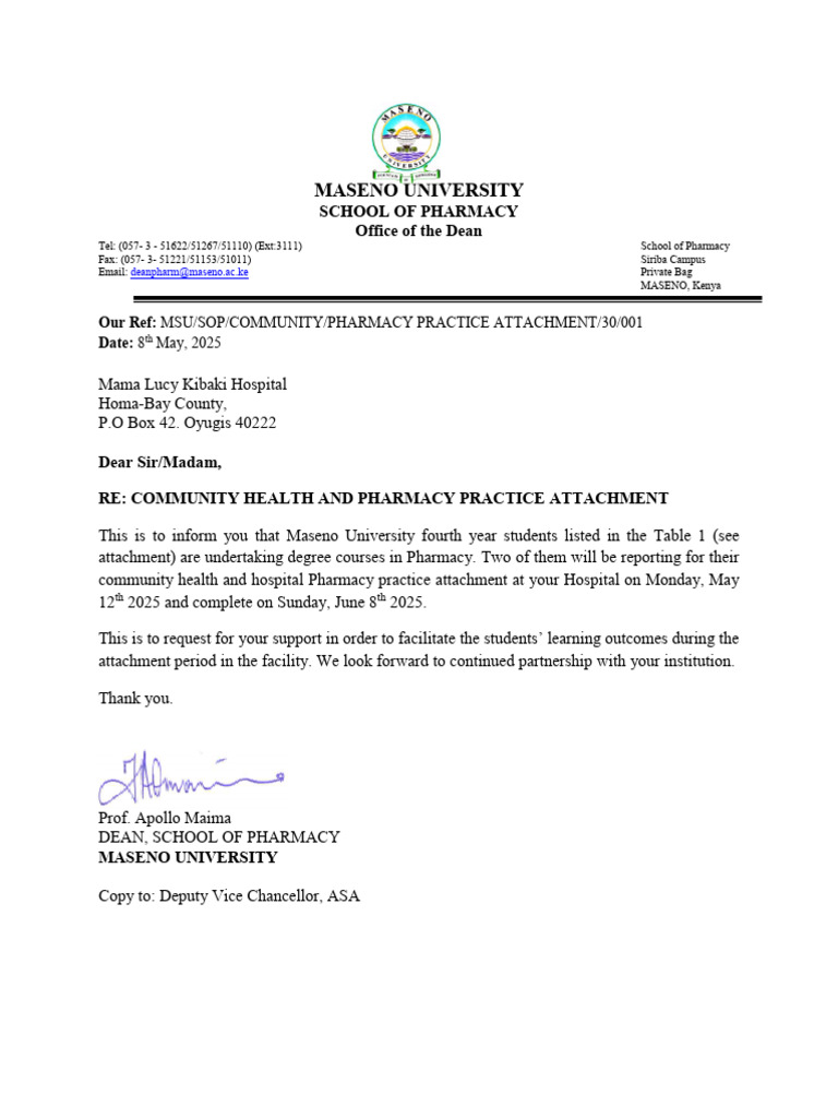 Pharmacy Students at Rachuonyo Hospital | PDF | Kenya | Academic ...