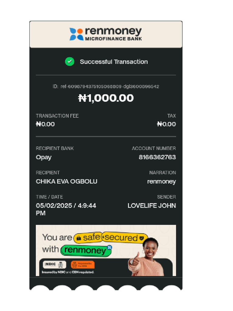 Renmoney Receipt 662710 | PDF