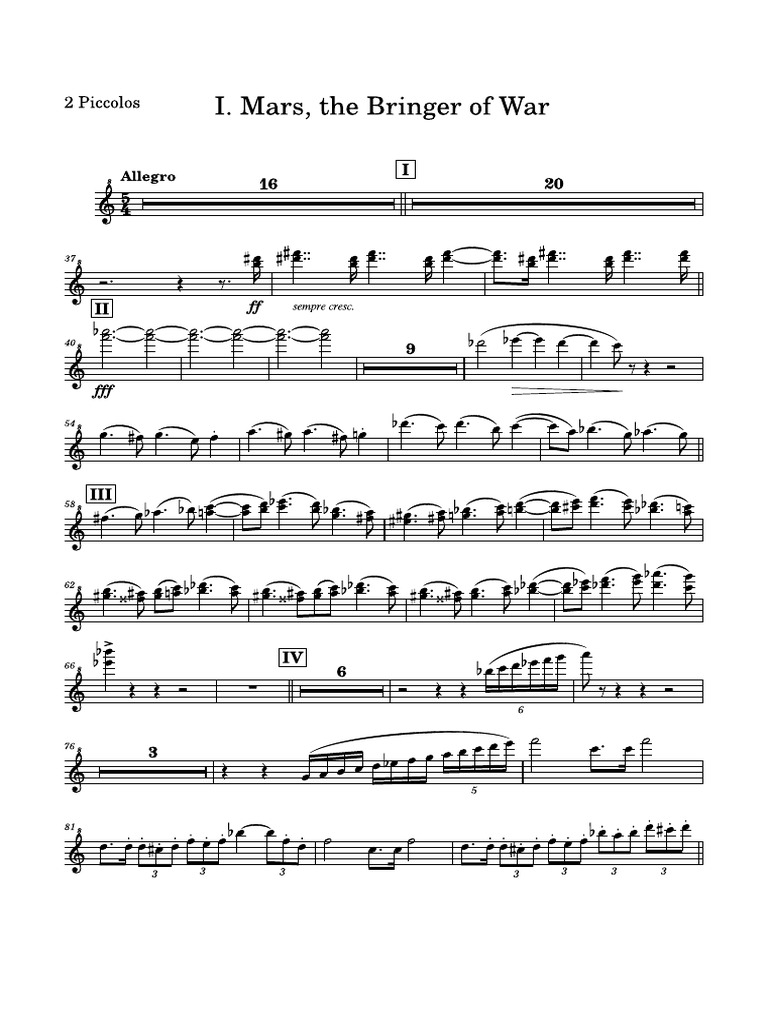 Gusatav Holst - I. Mars, The Bringer of War | PDF