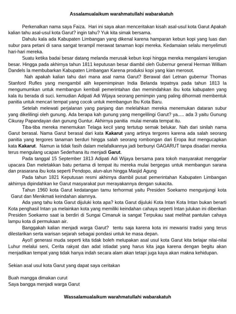 Asal Usul dan Sejarah Kota Garut | PDF