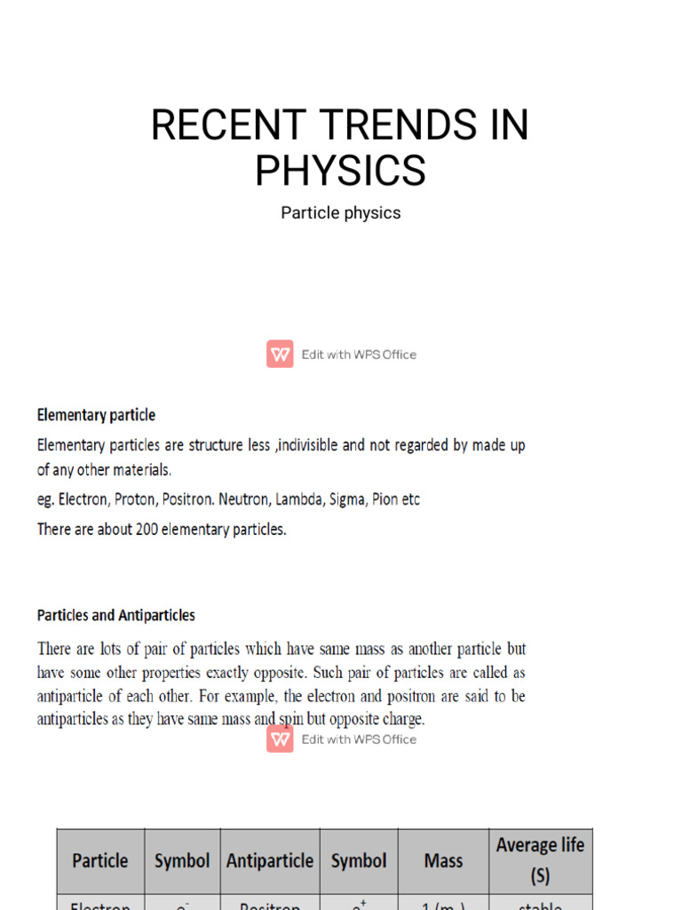 Recent Advances in Particle Physics | PDF | Universe | Redshift