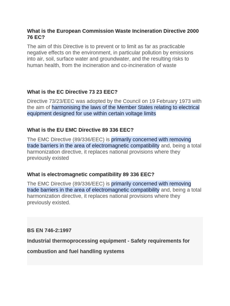 What Is The European Commissio 2000 76 EC | PDF | Electromagnetic ...