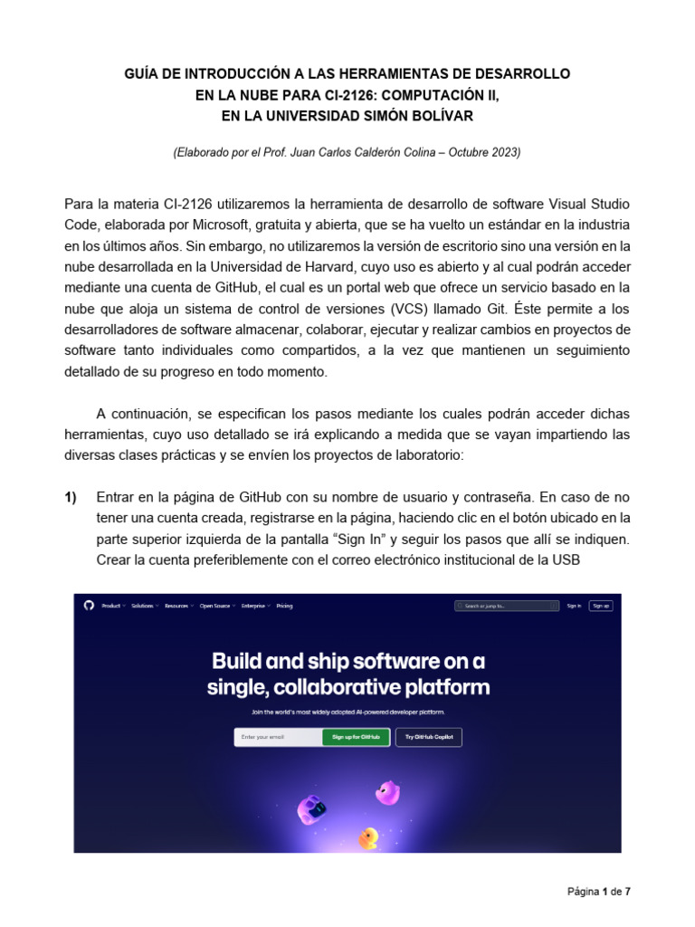 00. Guía de Inicio en GitHub y Visual Studio Code | PDF | Computación ...