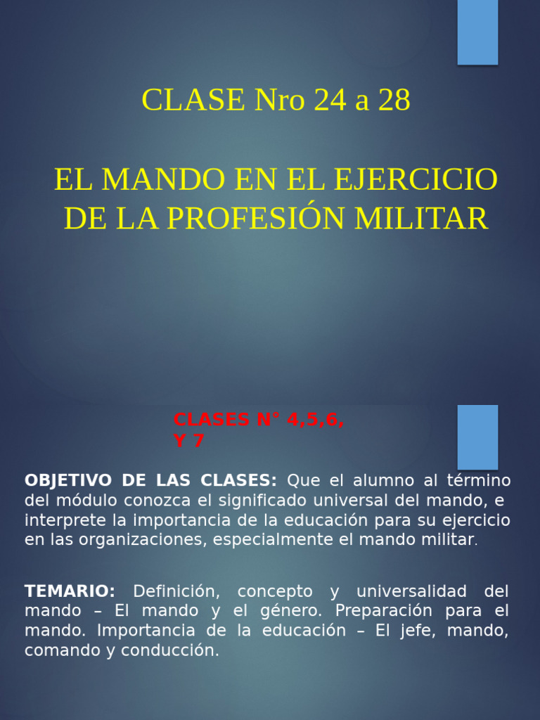 Mando y Liderazgo en la Profesión Militar | PDF | Liderazgo ...
