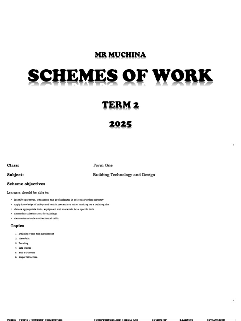 BTD Scheme of Work Term 2 | PDF | Learning | Critical Thinking