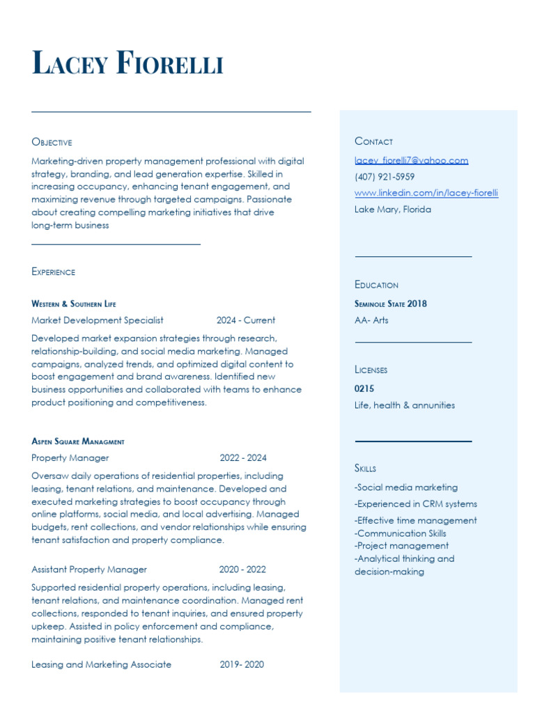 Lacey Fiorelli-Resume | PDF | Social Media | Popular Culture & Media Studies