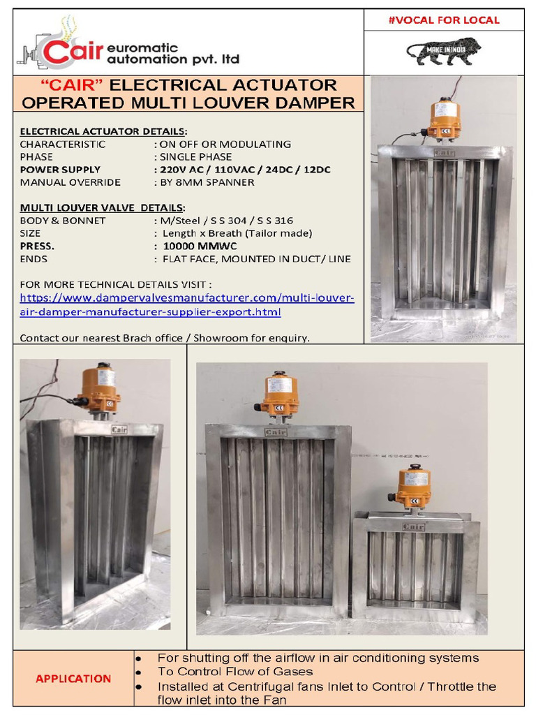 MOTORIZED MULTI LOUVER DAMPER | PDF