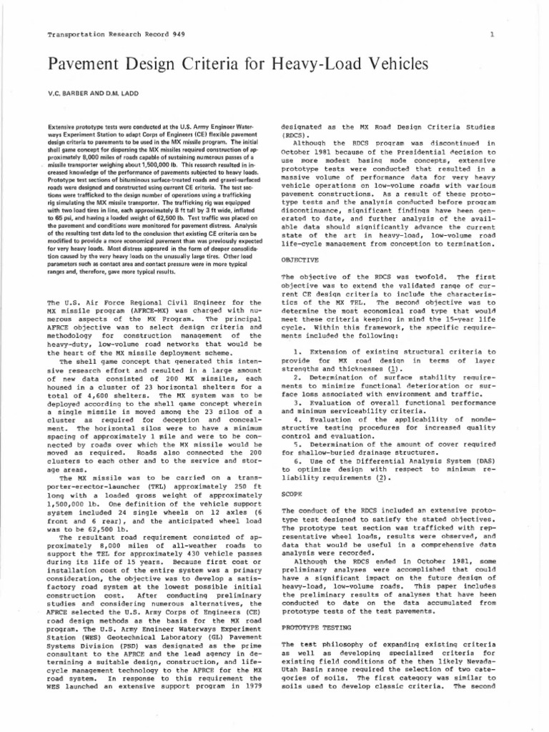 Pavement Design Criteria For Heavy-Load Vehicles | PDF | Road Surface ...