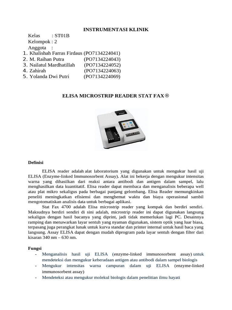 Elisa Reader Stat Fax | PDF