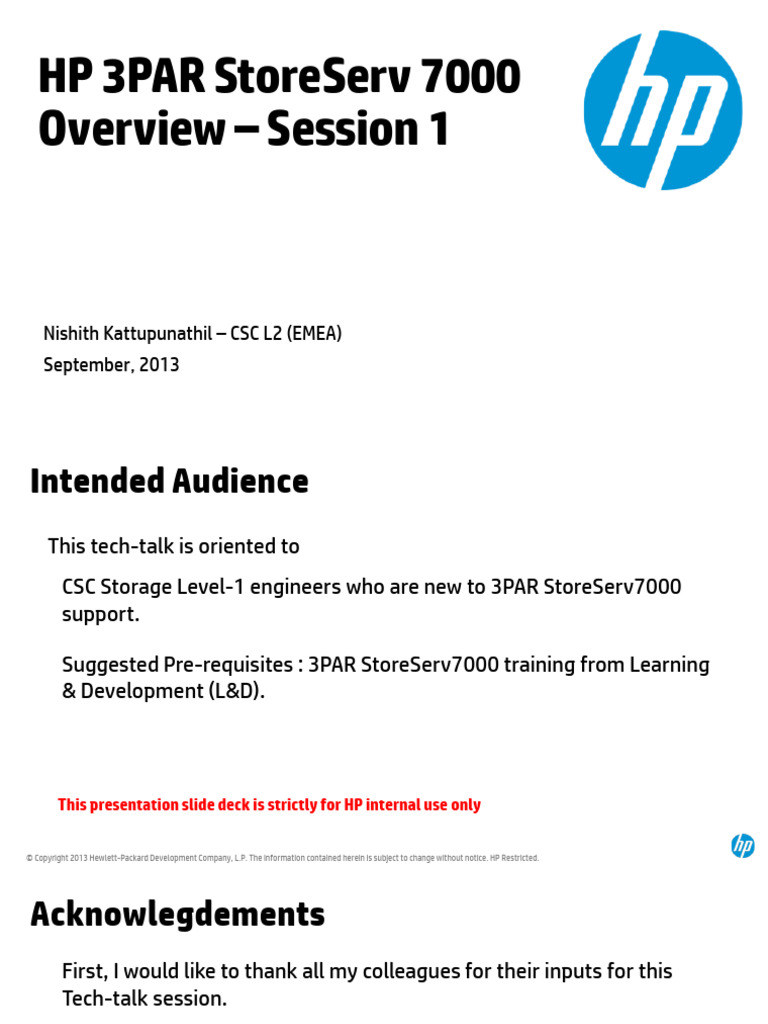 Session1 - HP 3PAR StoreServ7000 Hardware Overview | PDF | Computing | Computer Architecture