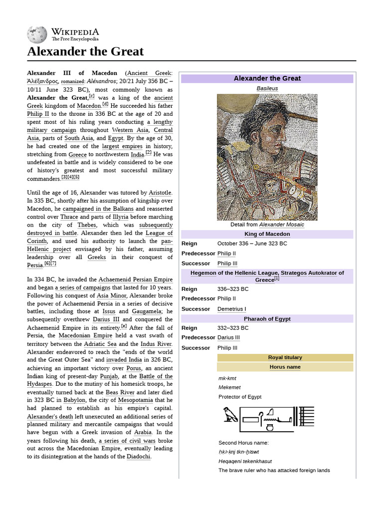 Alexander the Great: Conquests and Legacy | PDF | Alexander The Great ...