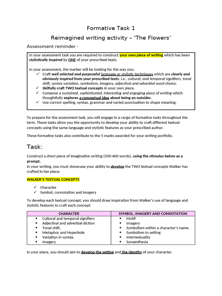 The Flowers Reimagined Task With Planning Scaffold | PDF | Human ...
