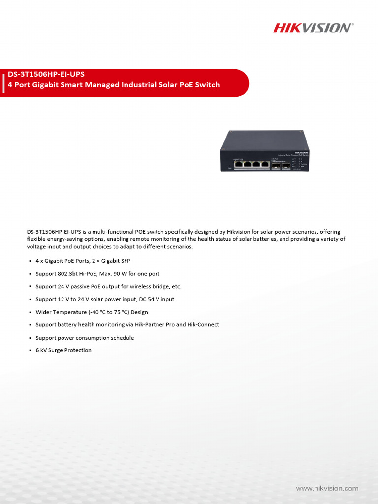 DS 3T1506HP EI UPS - Datasheet - 20250411 | PDF | Network Switch | Computer Network