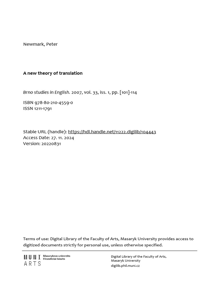 New Translation Theory by Peter Newmark | PDF | Translations | Truth