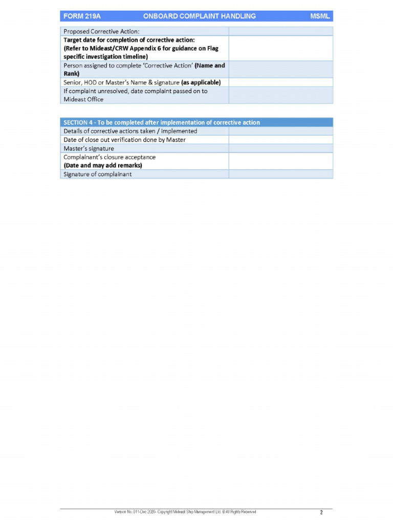 Onboard Complaint Handling | PDF