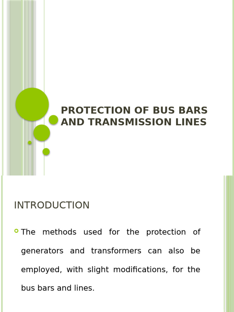 L6 - Protection of Bus Bars and Transmission Lines | PDF | Power ...