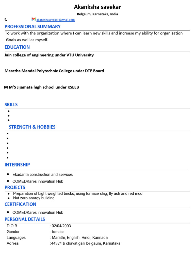 Akanksha (Resume) | PDF